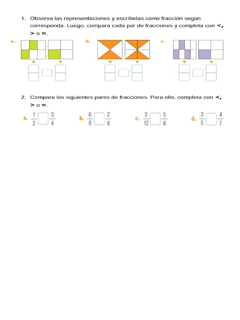 COMPARANDO FRACCIONES | PDF