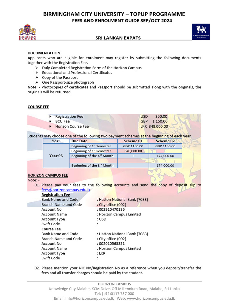BSC QS Expats - Oct | PDF | Fee | Government Finances