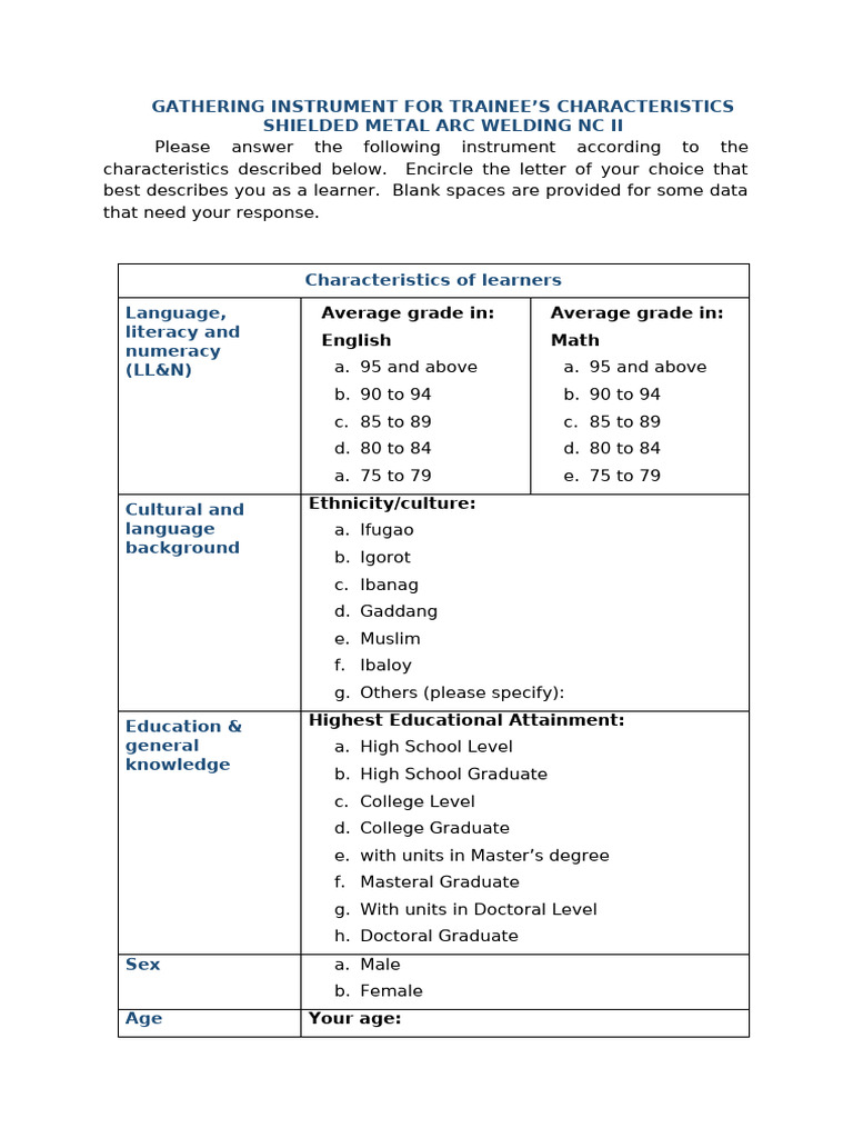 PDL Data Gathering | PDF | Learning | Learning Styles