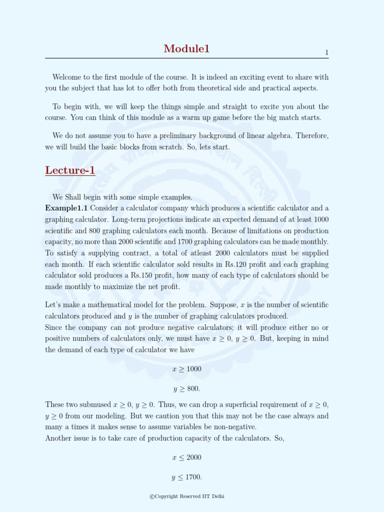 lect1_merged | PDF | Mathematical Optimization | Linear Programming