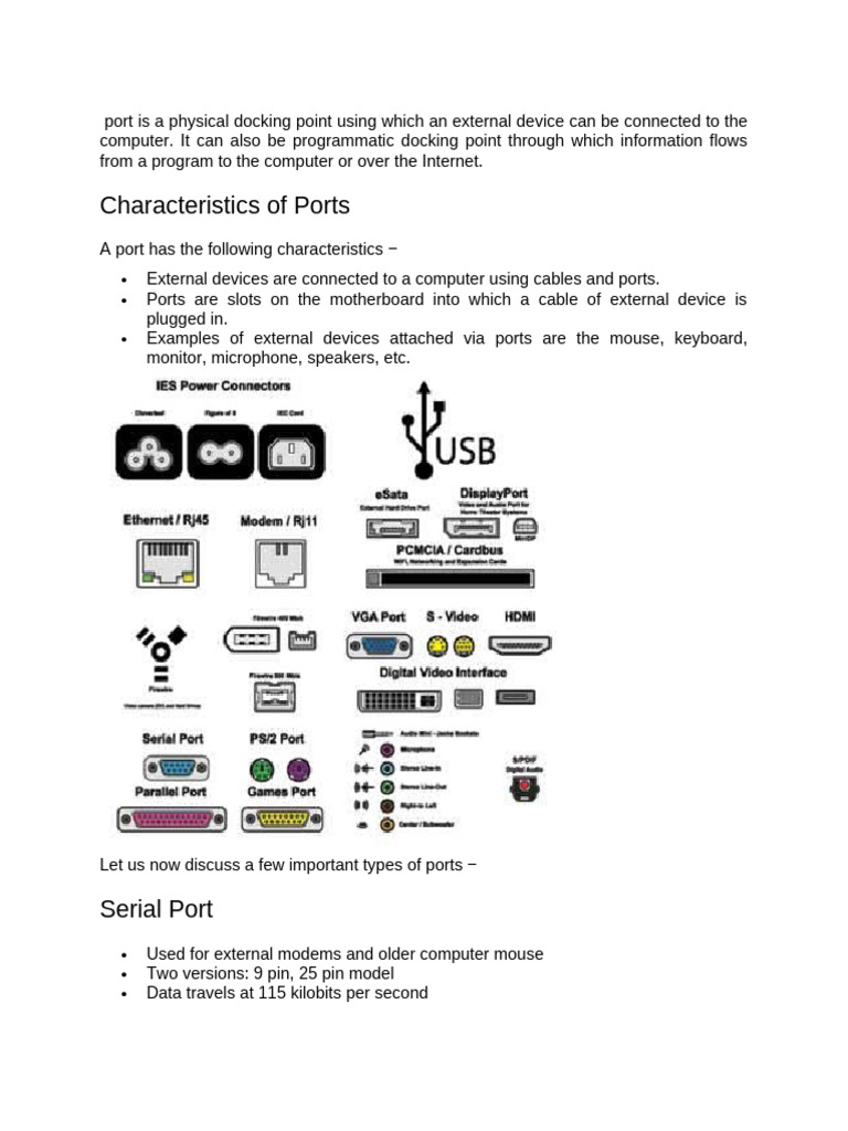 Ports | PDF | Usb | Computer Network