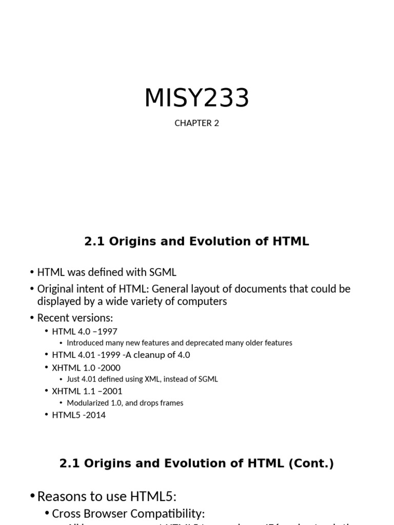 MISY233-CH2 | PDF | Html Element | Html