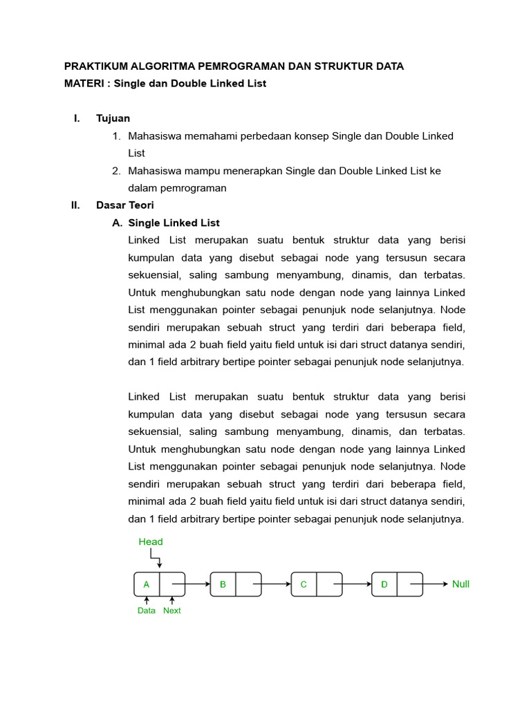 Panduan Pemrograman Linked List | PDF | Metode & Bahan Ajar