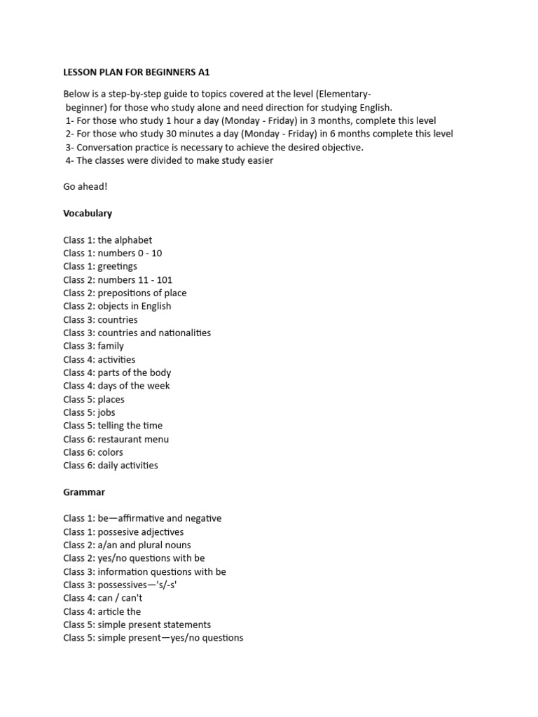 Lesson Plan For All Levels | PDF | Verb | Adjective