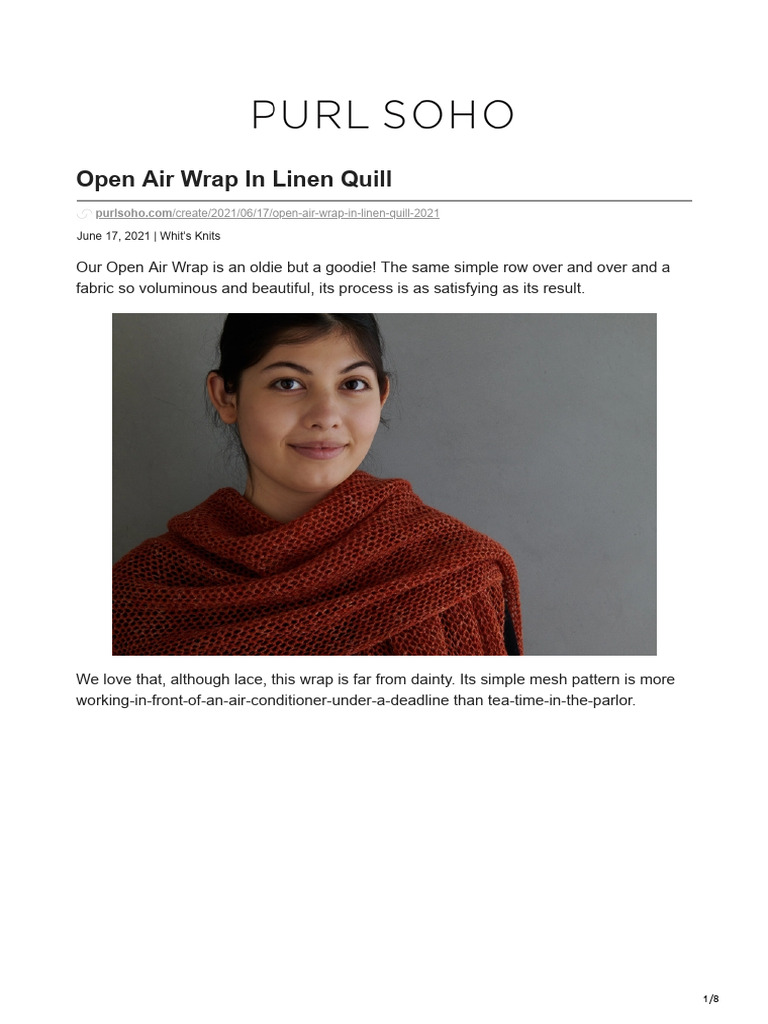 Open Air Wrap in Linen Quill | PDF | Knitting | Crafts