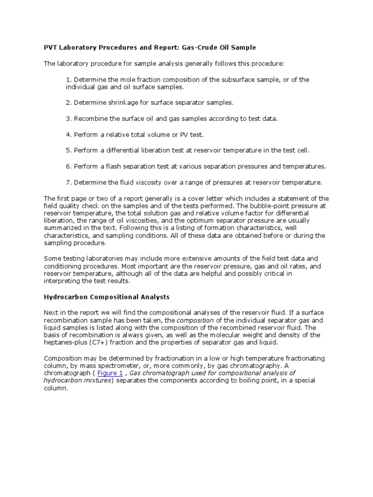PVT Laboratory Procedures and Report | PDF | Petroleum Reservoir | Gases