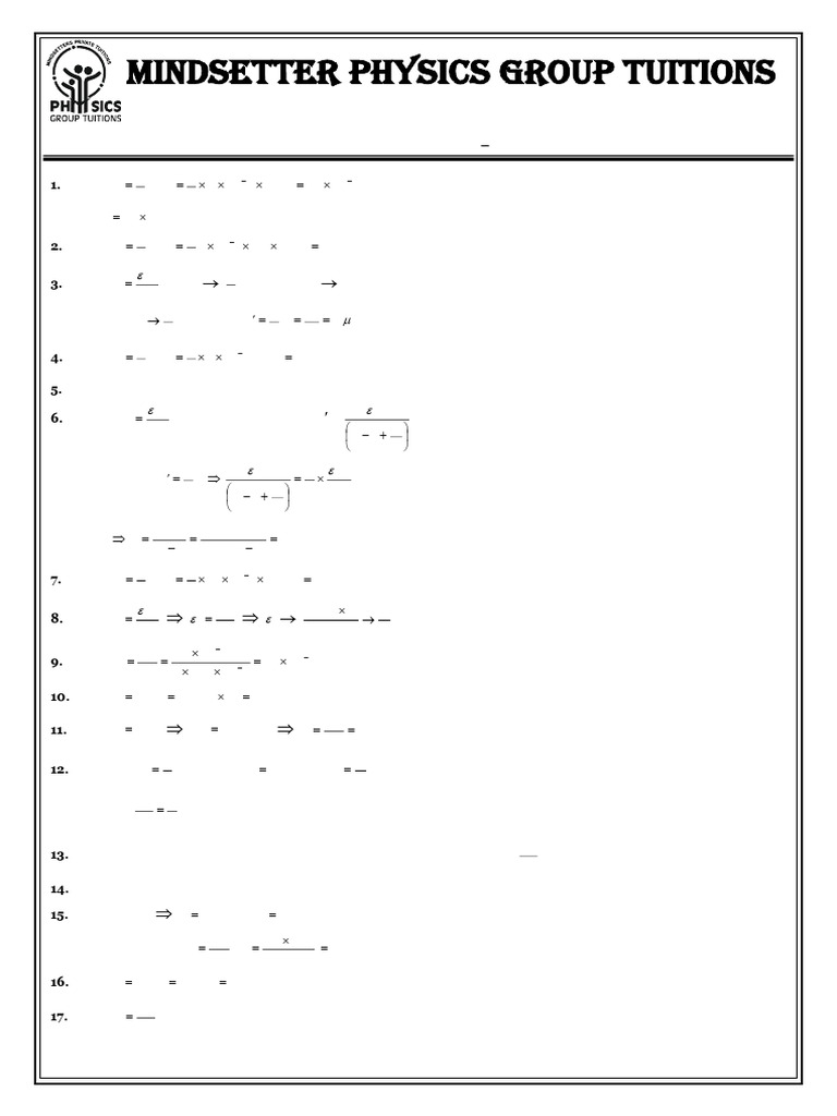 Capacitor Revision Solution Pdf Capacitance Capacitor