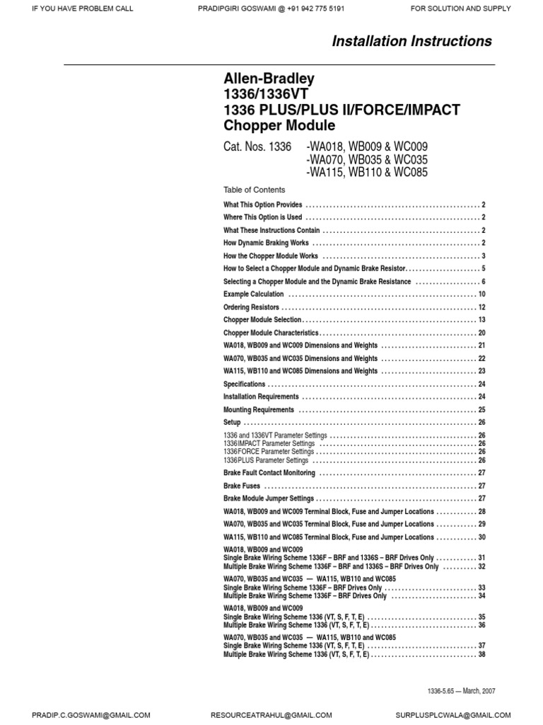 Ab 13361336vt1336 Plus Plusii Force Impact Chopper Module | PDF ...