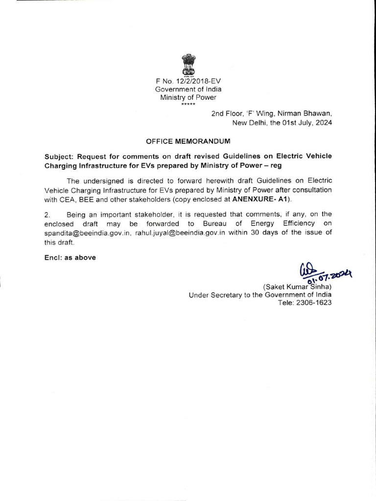 “Guidelines for Installation and Operation of Electric Vehicle Charging ...