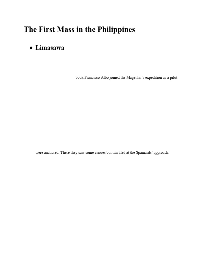 First Mass in Phil | PDF | Exploration | Age Of Discovery