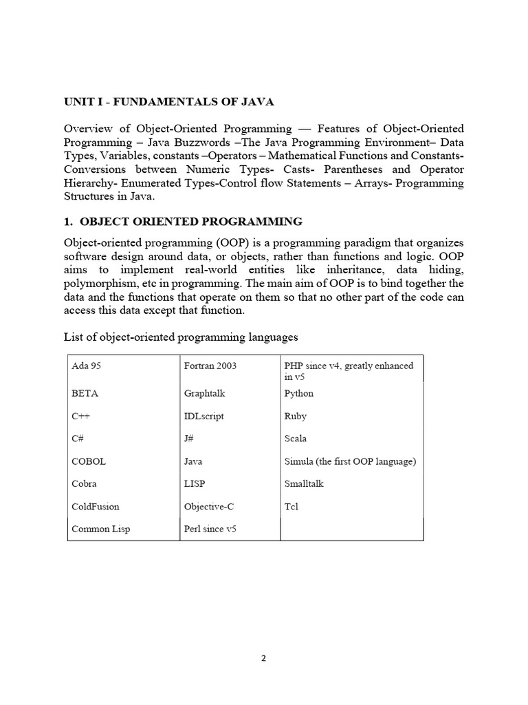 CB2305 Ajp - Unit 1 | PDF | Java Virtual Machine | Method (Computer Programming)