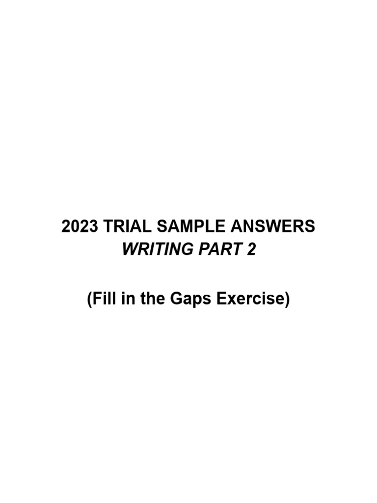 2023 Trial Sample Answers Guide | PDF | Social Science