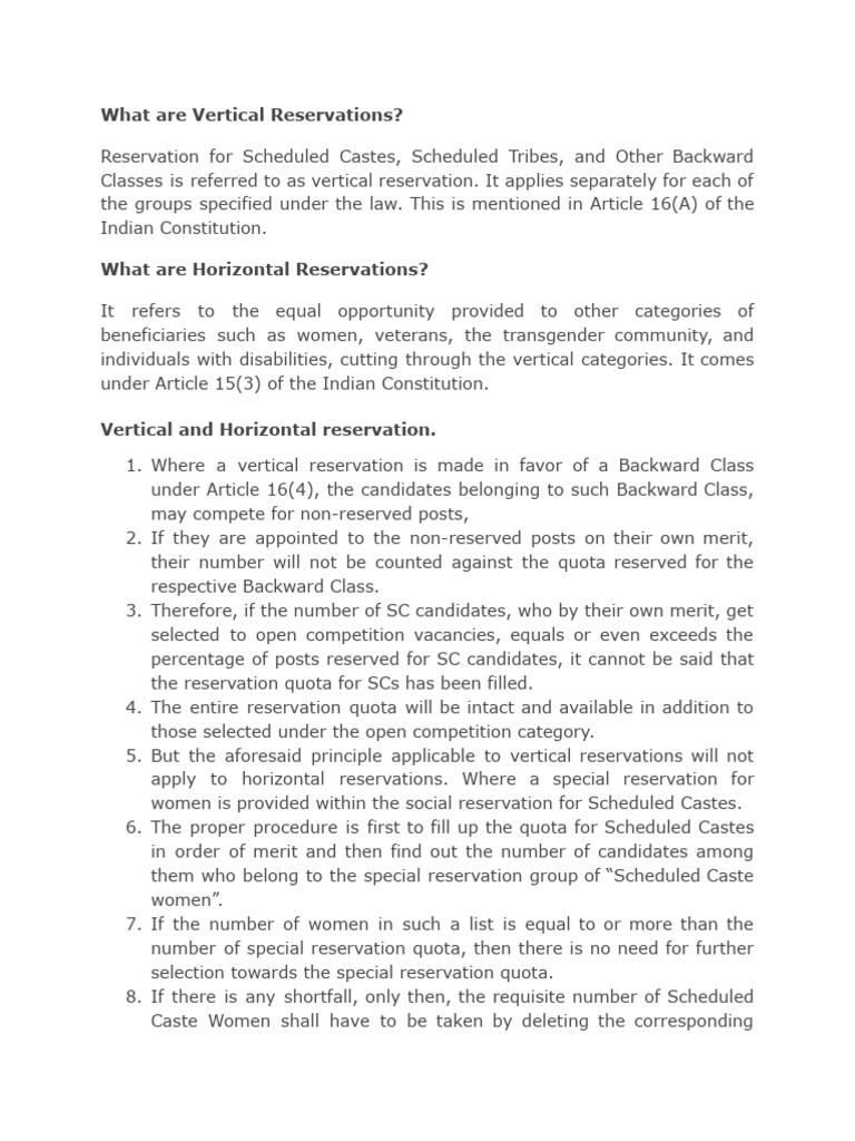 Reservations | PDF | Social Inequality | Discrimination & Race Relations