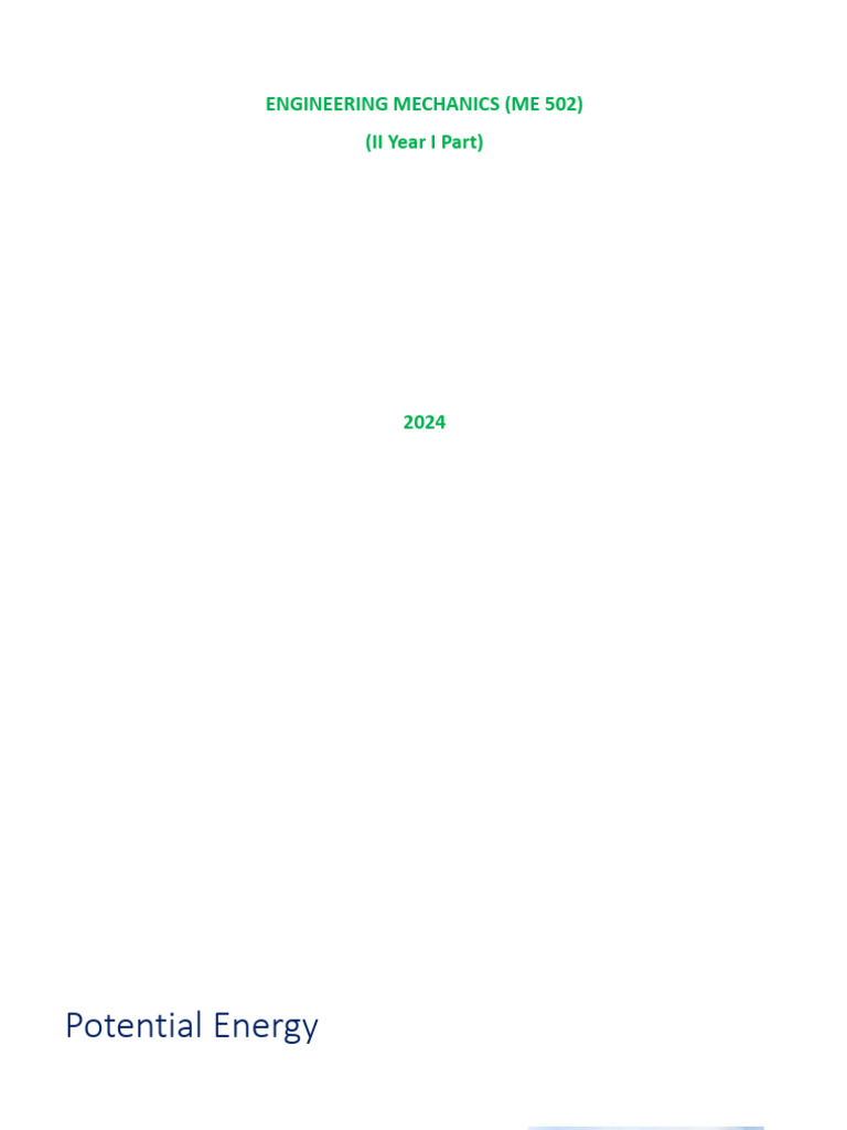 02 Chapter 3 Work Energy Principles Part B | PDF | Potential Energy | Force