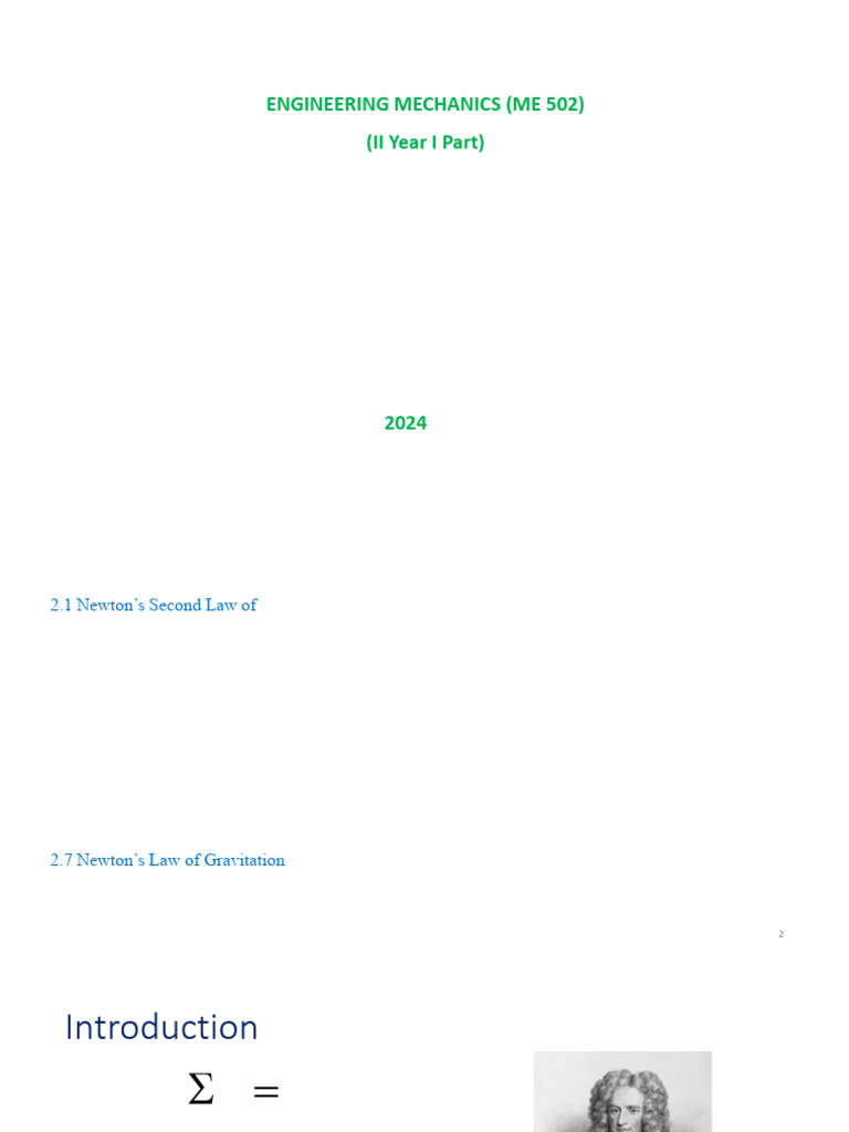 Chapter 2 Kinetics of Particles Force Mass and Acceleration | PDF | Acceleration | Force