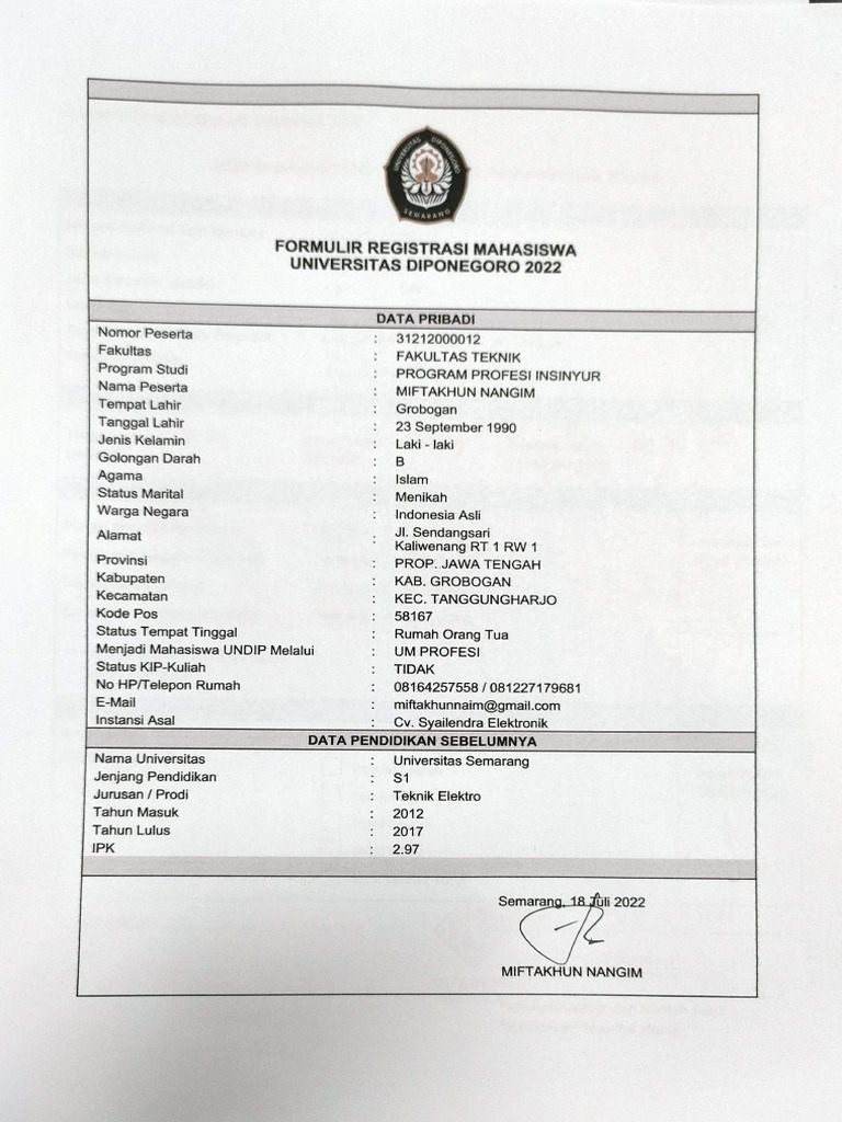 Form Registrasi-Compressed | PDF
