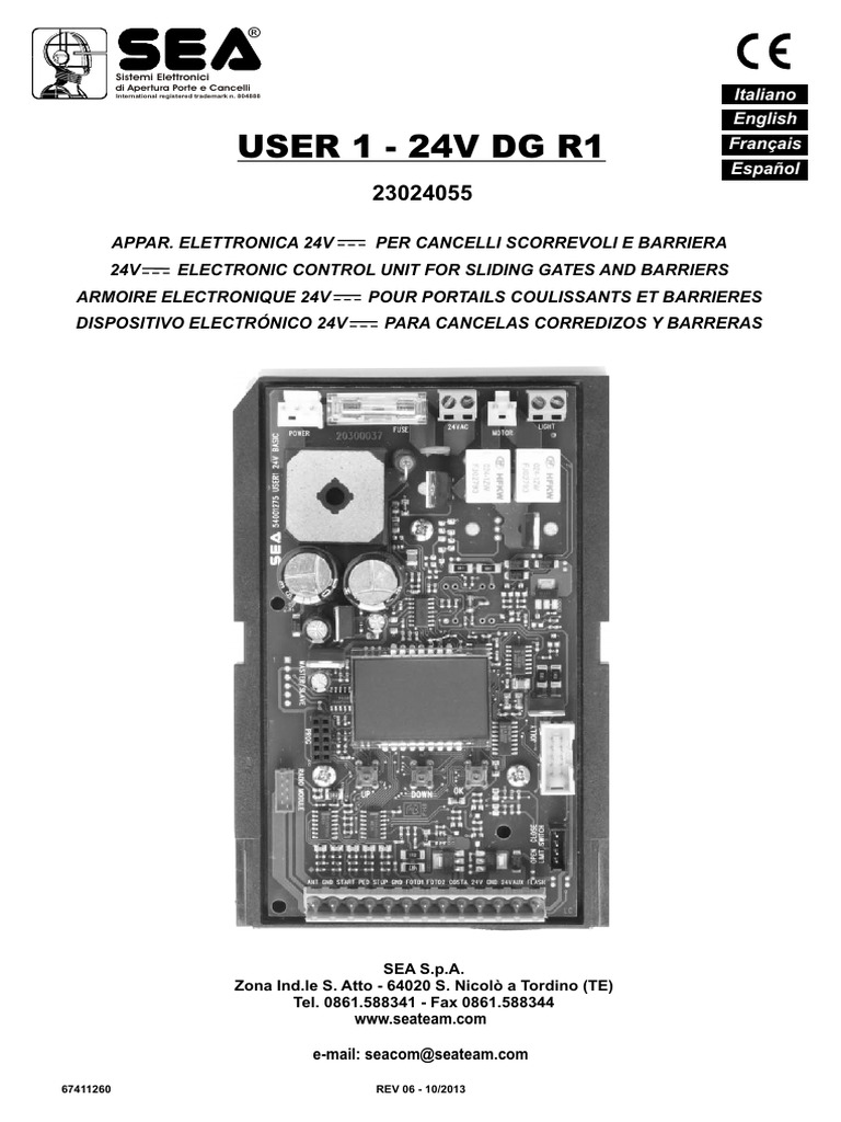 Manual USER1 24V DG R1 Rev06 Barriers and Slidings 220805 110037 | PDF ...
