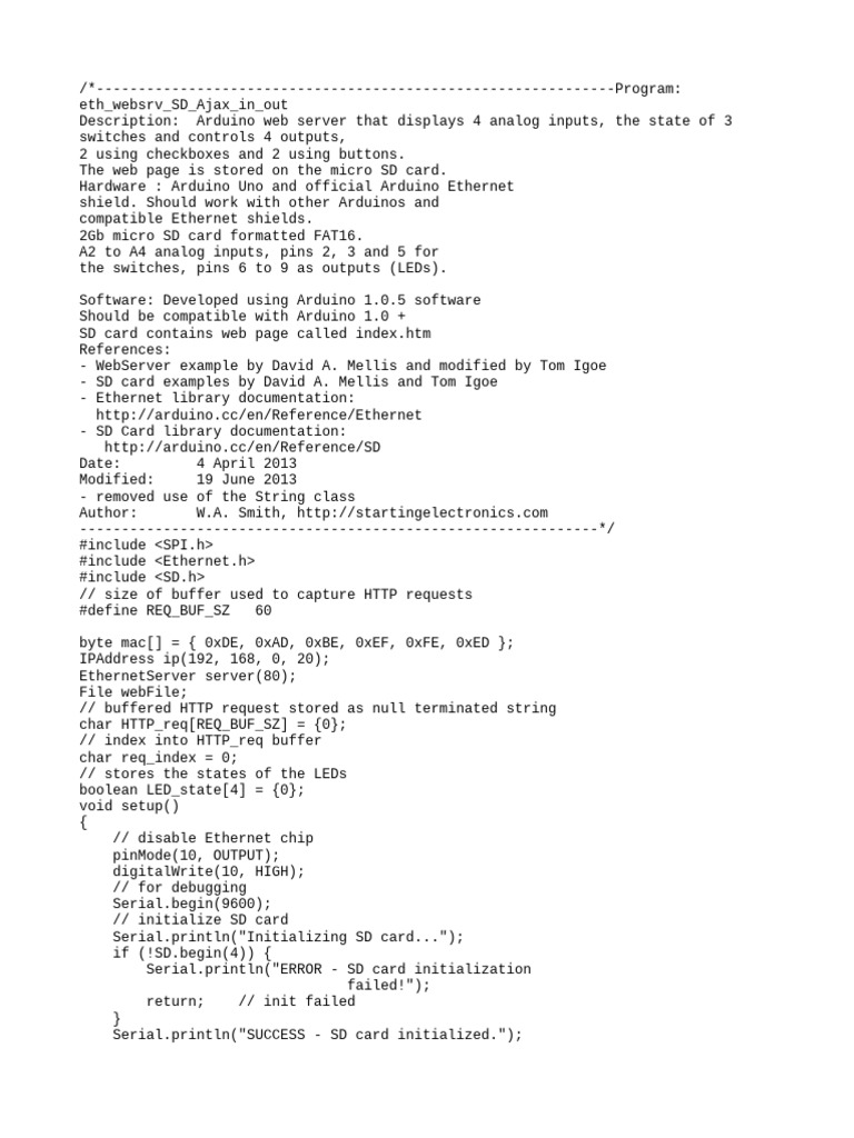 Source Code Bab 3 | PDF | Arduino | World Wide Web
