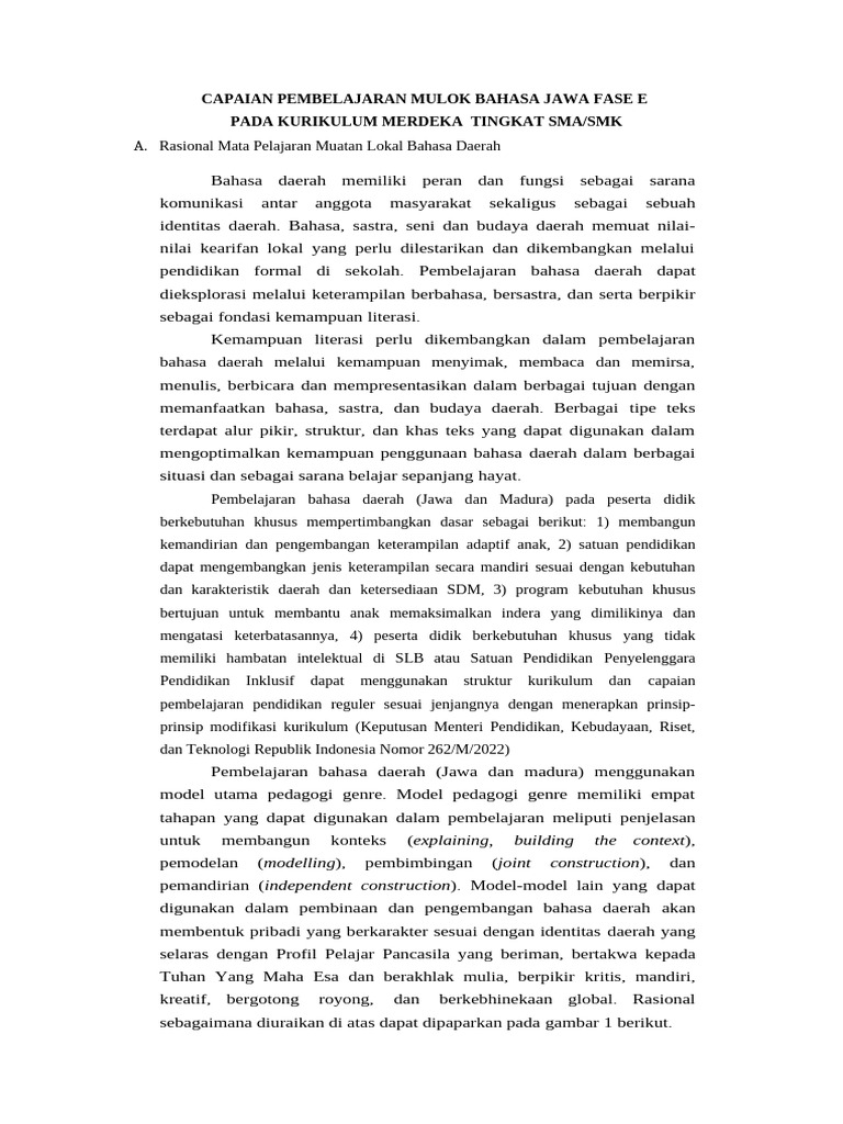 CP Fase e - BHS Jawa (KLS X) | PDF