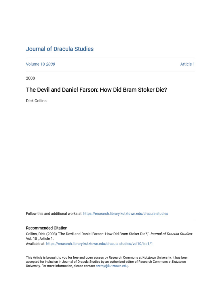 Article. The Devil and Daniel Farson | PDF | Gout | Dracula