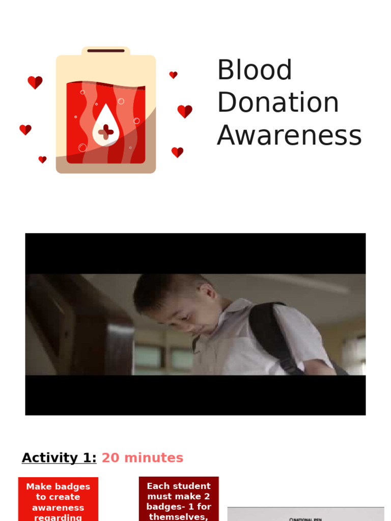 Blood Donation Awareness Activities | PDF | Blood Donation | Blood ...