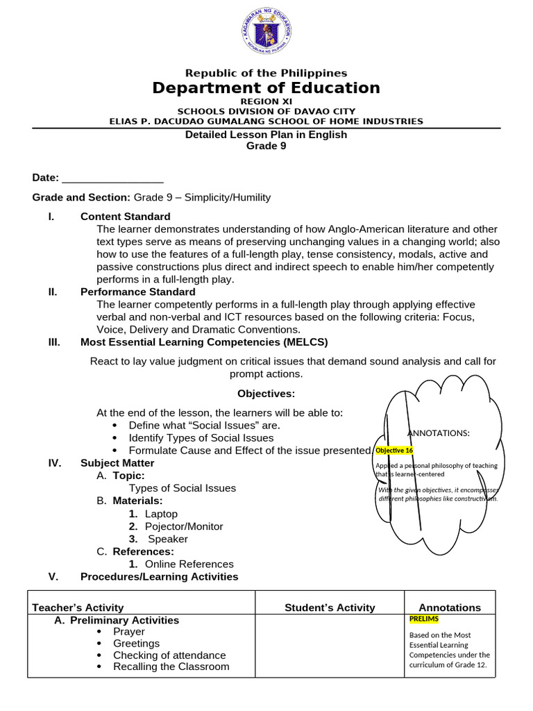 Lesson Plan - Cot 2 - Final | PDF | Learning | Communication