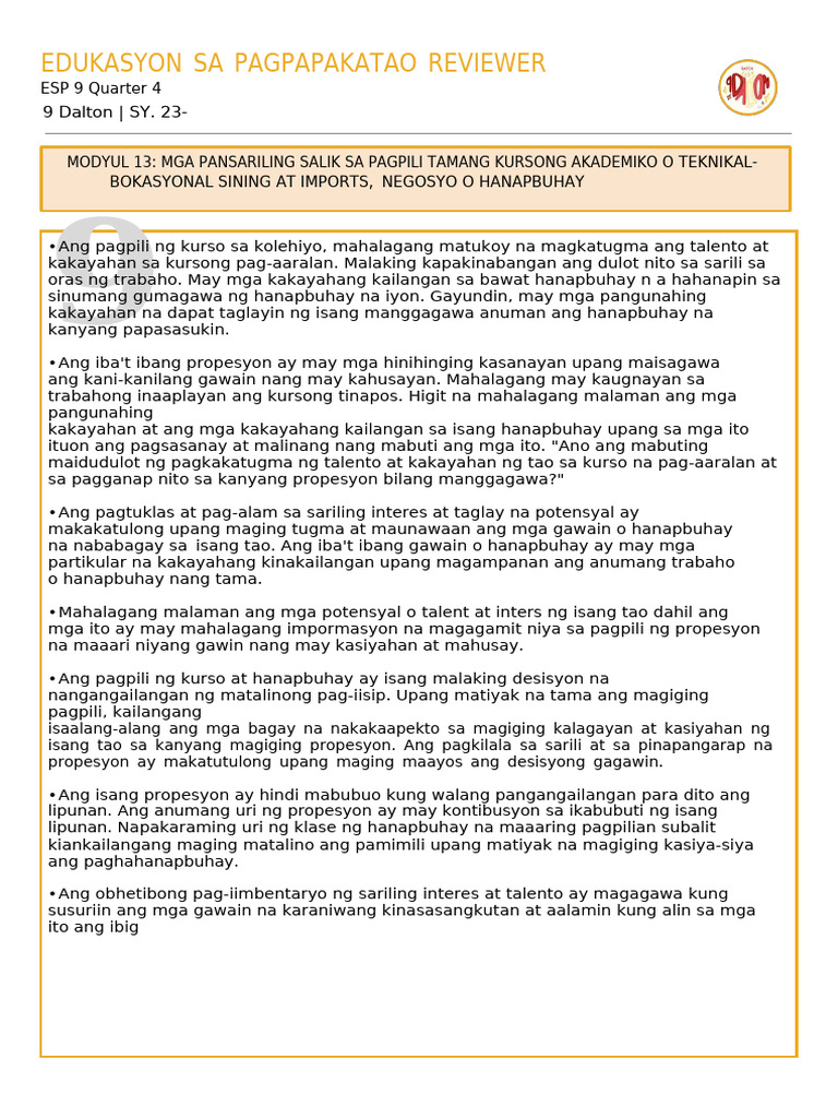 Esp Reviewer Q4 23-24 | PDF