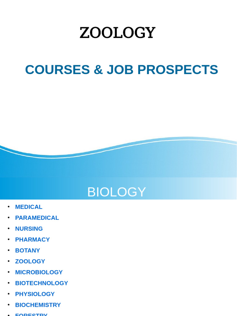 Zoology Career | PDF | Zoology | Biotechnology