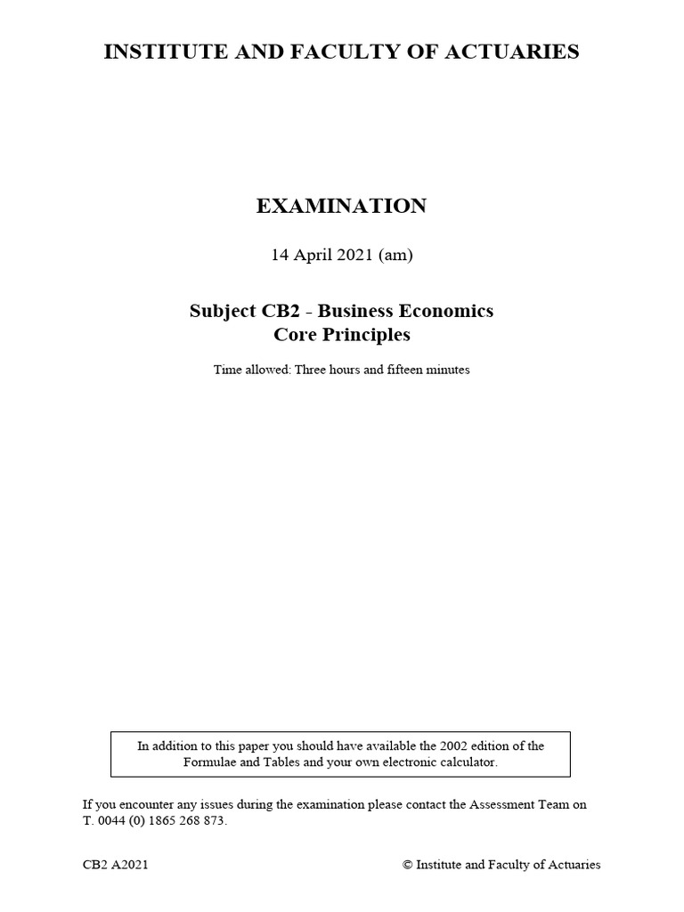 CB2_121_EXAM | PDF | Elasticity (Economics) | Demand