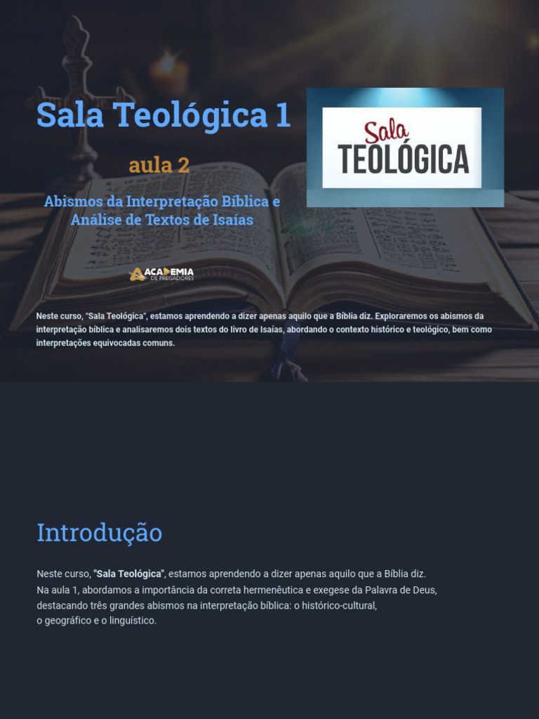 Apostila Aula 130 Aula2 - Sala-Teologica-1 | PDF | Bíblia | Isaías