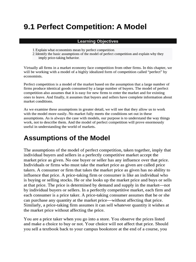 Perfect Competition | PDF | Perfect Competition | Market Power