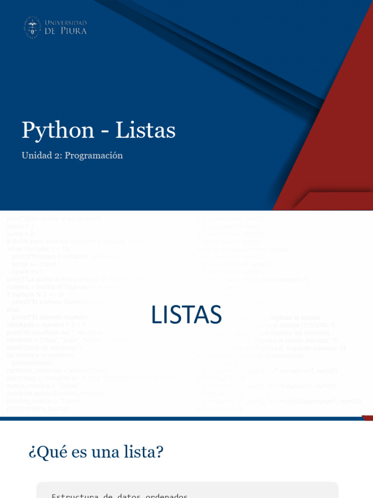 Listas en Python: Guía y Ejercicios | PDF | Python (lenguaje de programación) | Ingeniería de ...