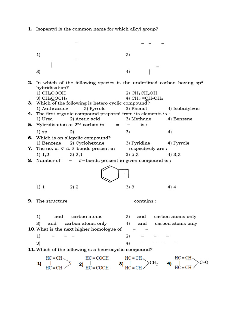 IUPAC MCQ | PDF | Methyl Group | Organic Chemistry