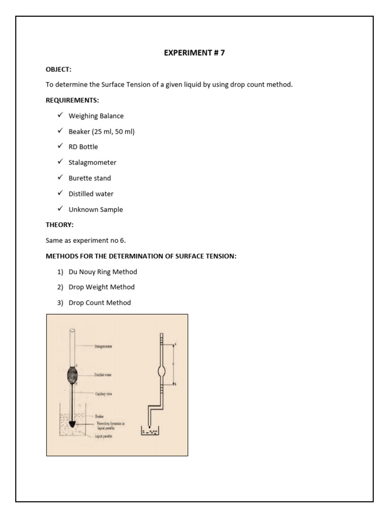 Experiment 7 Sem 2 PP | PDF | Water | Weight