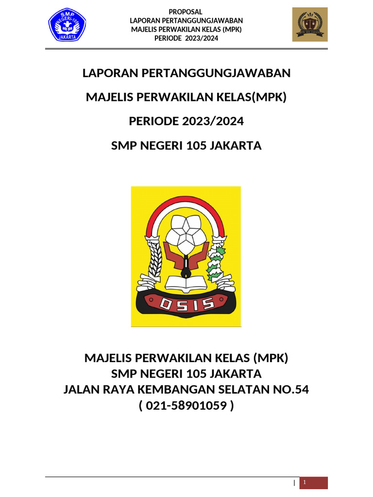 Proposal Program Kerja MPK 2022-2023 | PDF