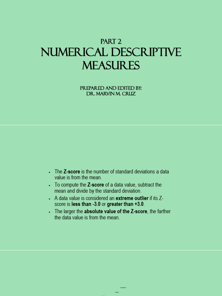 03b-Numerical Descriptive Measures | PDF | Statistical Theory | Statistics