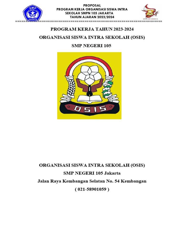 PROKER-OSIS-2023-2024revisi Ke 9 | PDF
