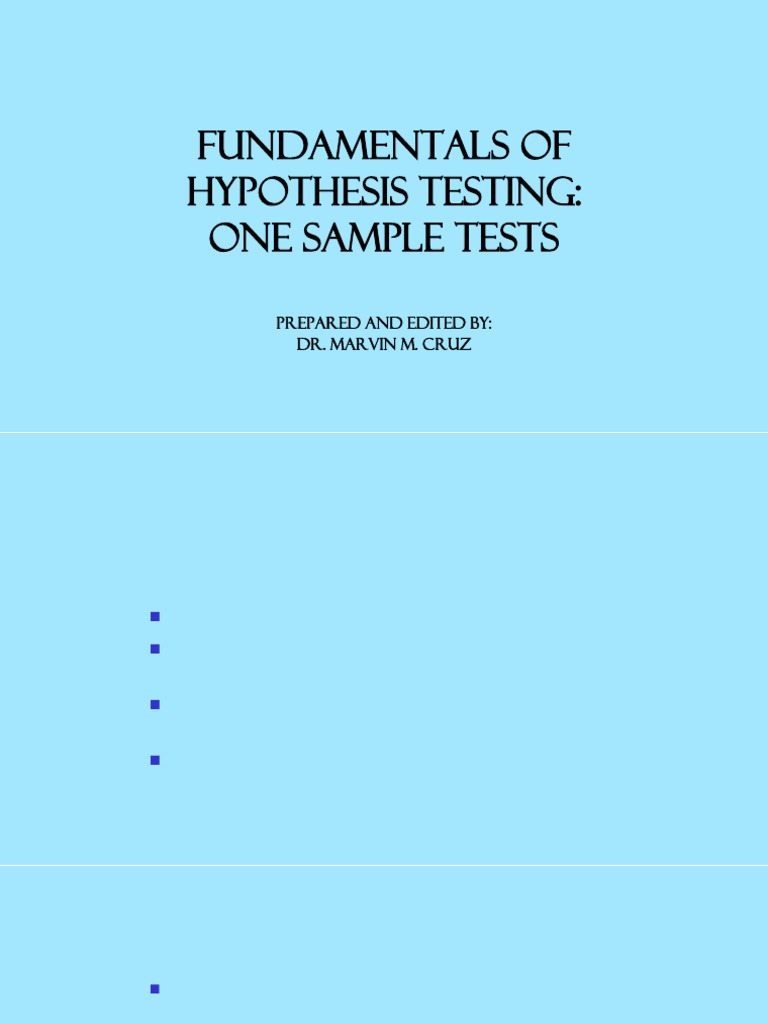 Hypothesis Testing Basics | PDF | Statistical Hypothesis Testing | P Value