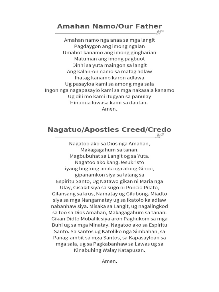 Cebuano Prayers | PDF