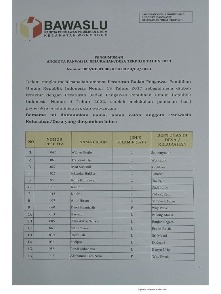 Pengumuman PKD | PDF