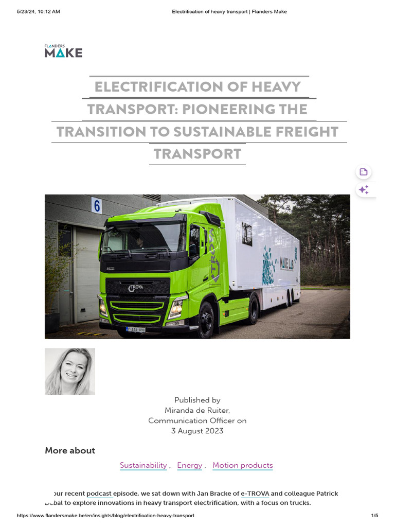 Electrification of Heavy Transport | PDF | Electric Vehicle | Transport
