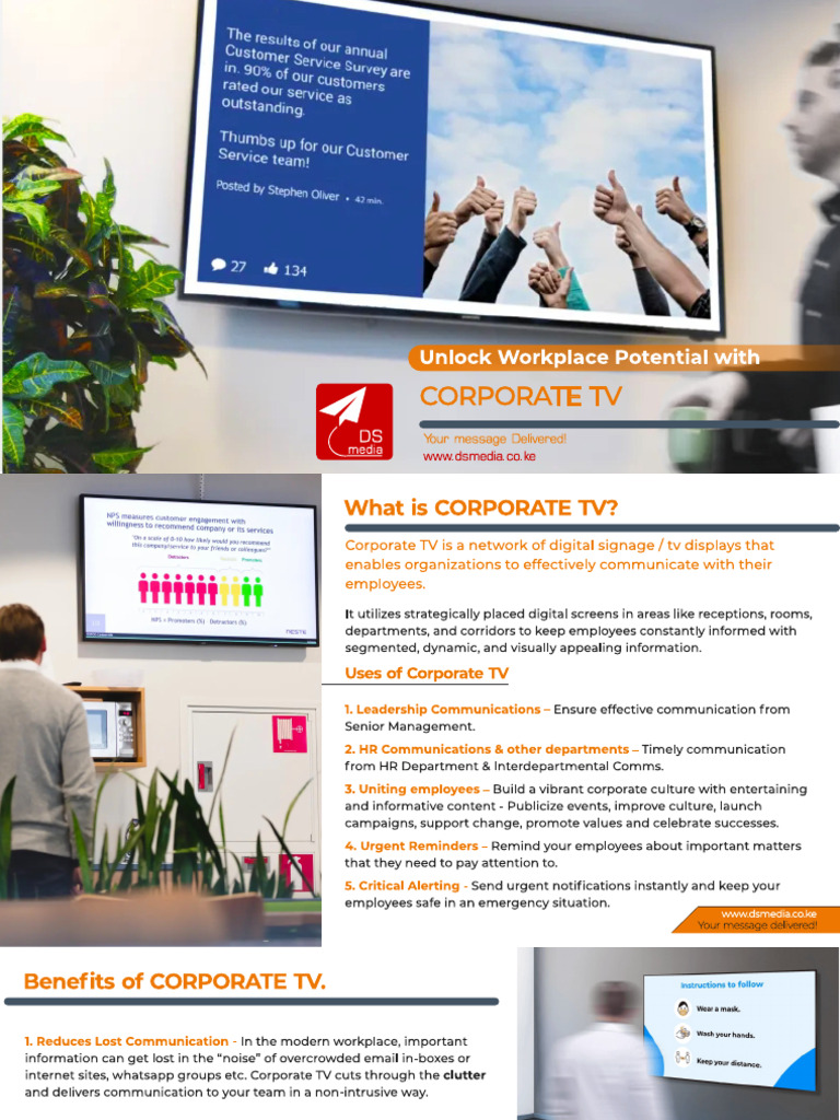 Corporate TV - Corporate Communication - DSMedia - Impact Digital | PDF
