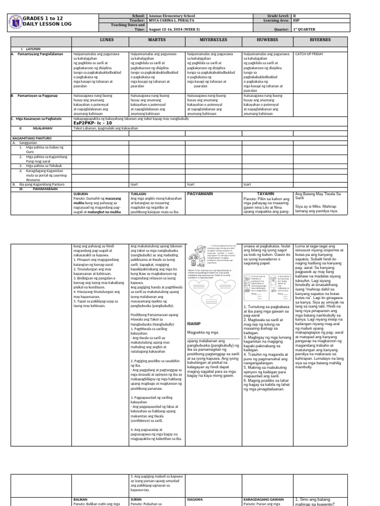DLL Esp-2 Q1 W3 | PDF