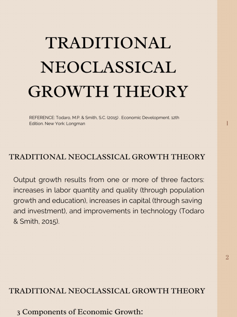 Traditional Neoclassical Growth Theory | PDF