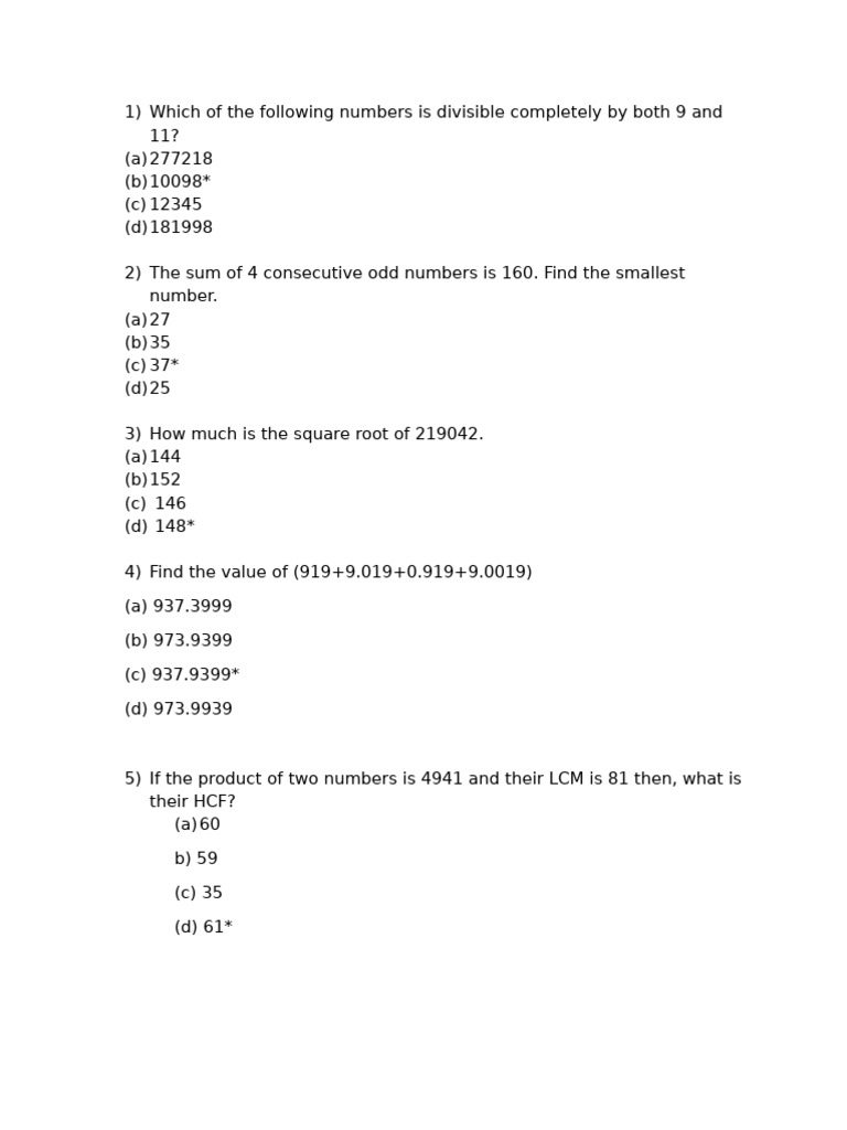 Basic Mathematic Operation | PDF | Metals