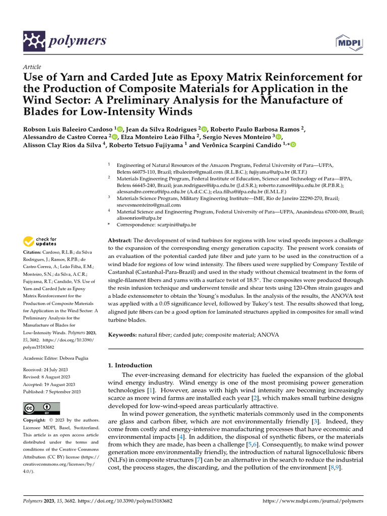 Use of Yarn and Carded Jute As Epoxy Matrix Reinfo | PDF | Composite ...