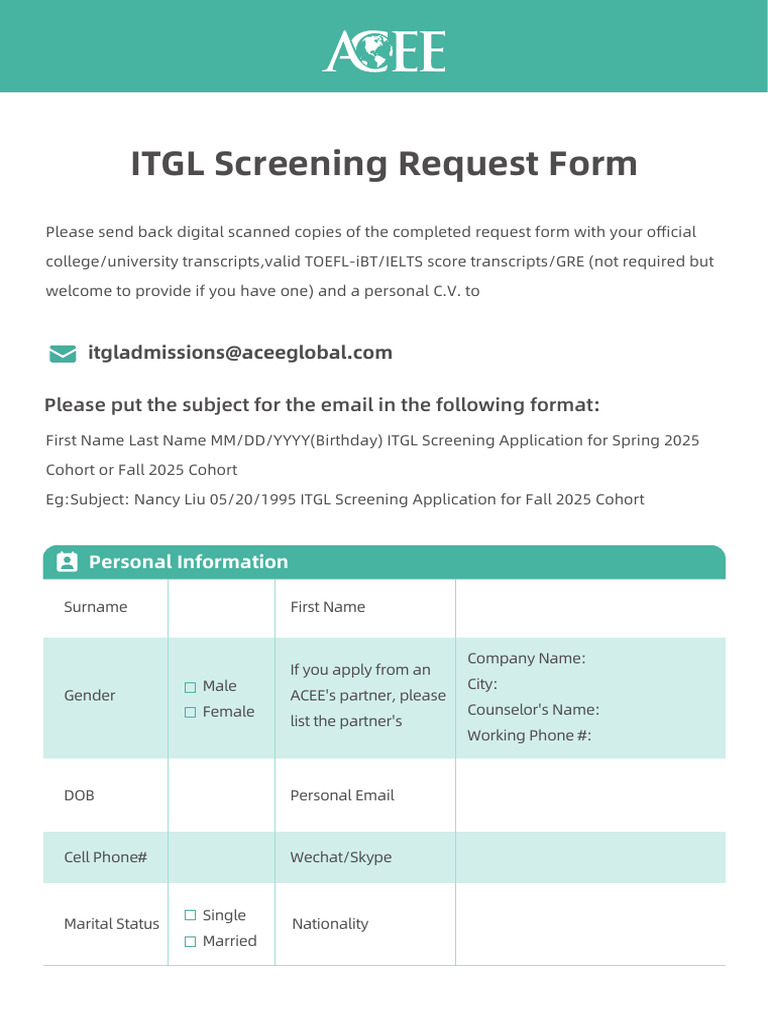 ITGL Application Guide | PDF | Graduate Record Examinations | International English Language ...