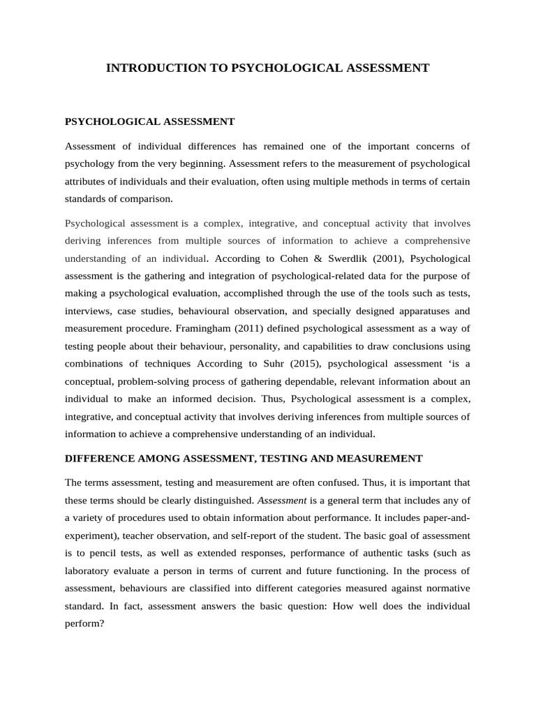 Psychology Assessment Basics | PDF | Positron Emission Tomography ...