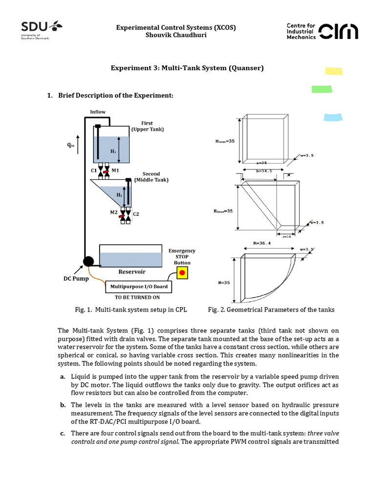 Experiment Description - Multi-Tank System_modified | PDF | Pump | Control Theory