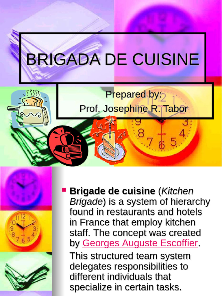 Brigade de Cuisine - ppt1 | PDF | Chef | Hors D'oeuvre